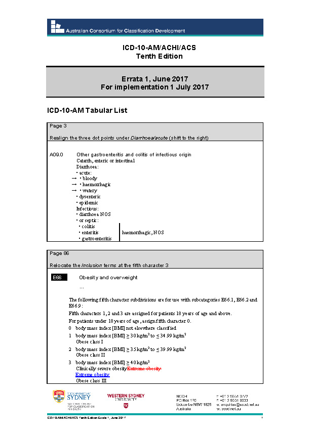 ICD 10 AM ACHI ACS Tenth Edition Resources IHACPA ICD 10 AM ACHI ACS Tenth Edition Resources IHACPA